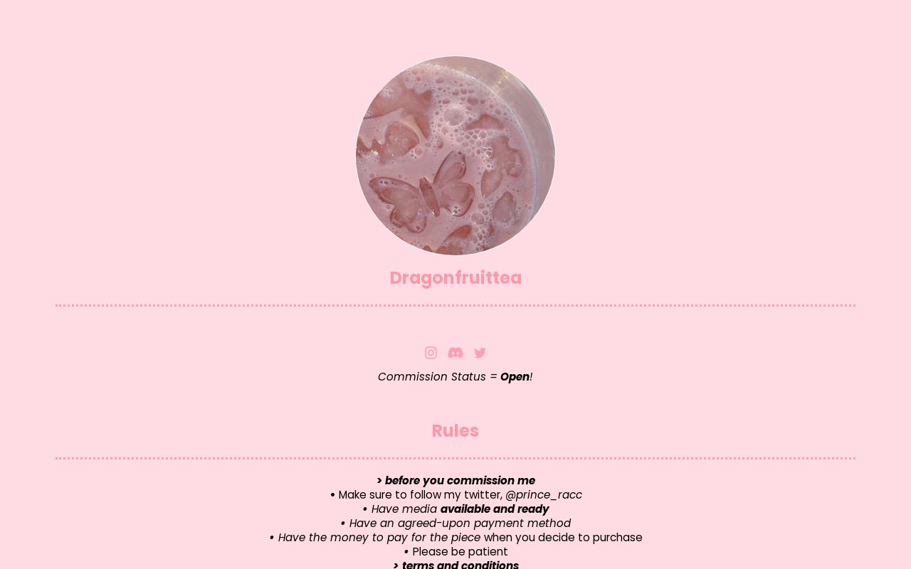 Dragonfruittea's Commission Page